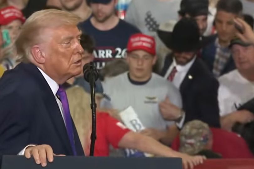 Donald Trump speech abruptly cut dead in medical emergency
