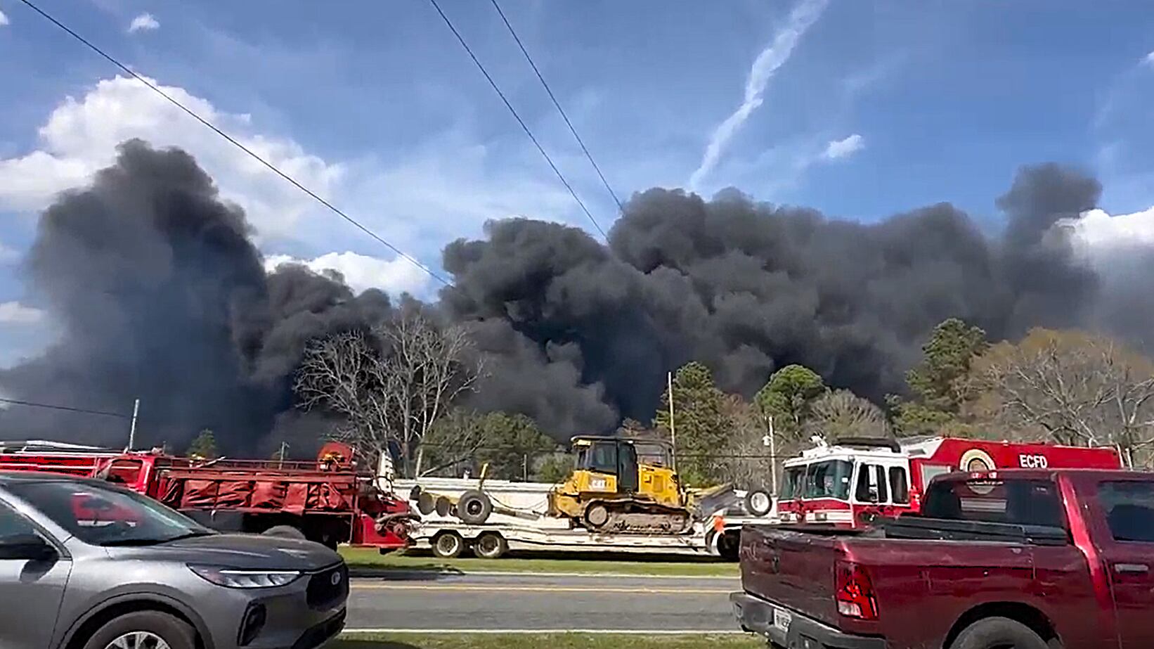 Roadway reopens after fire at Emanuel County salvage yard