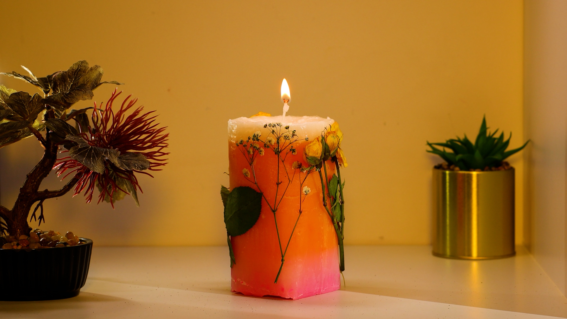 Steps to DIY flower candle