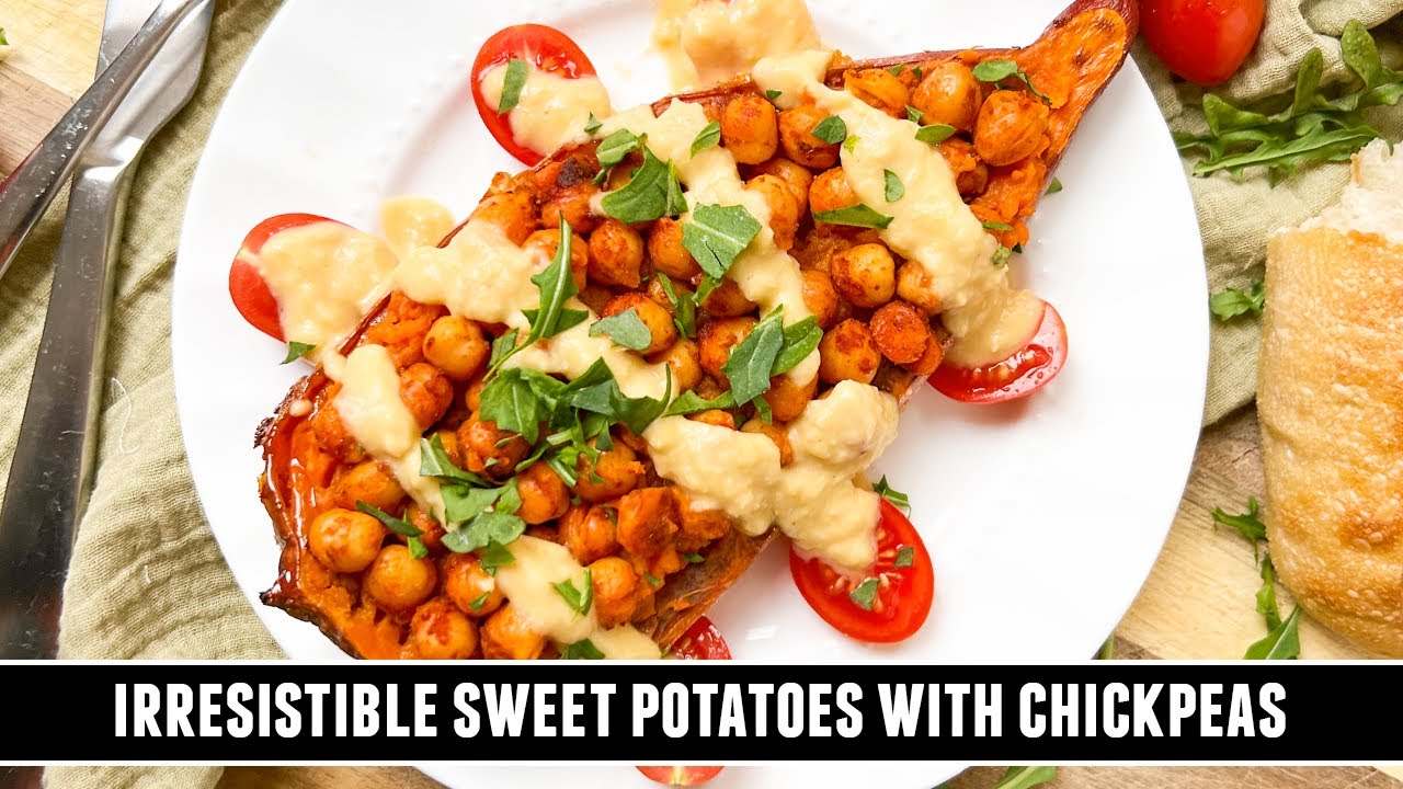 Sweet potatoes with chickpeas | Healthy one-pan flavorful recipe