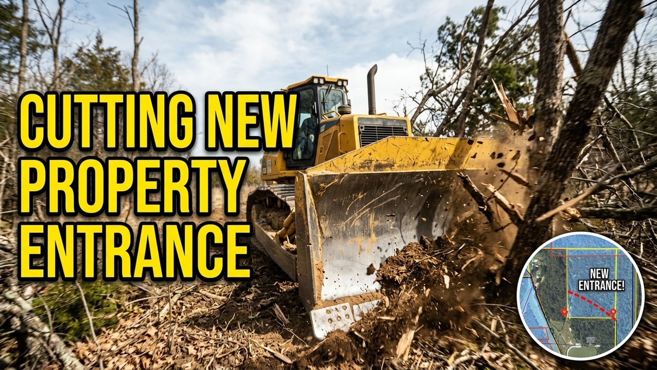 How heavy equipment pushes massive trees during land clearing