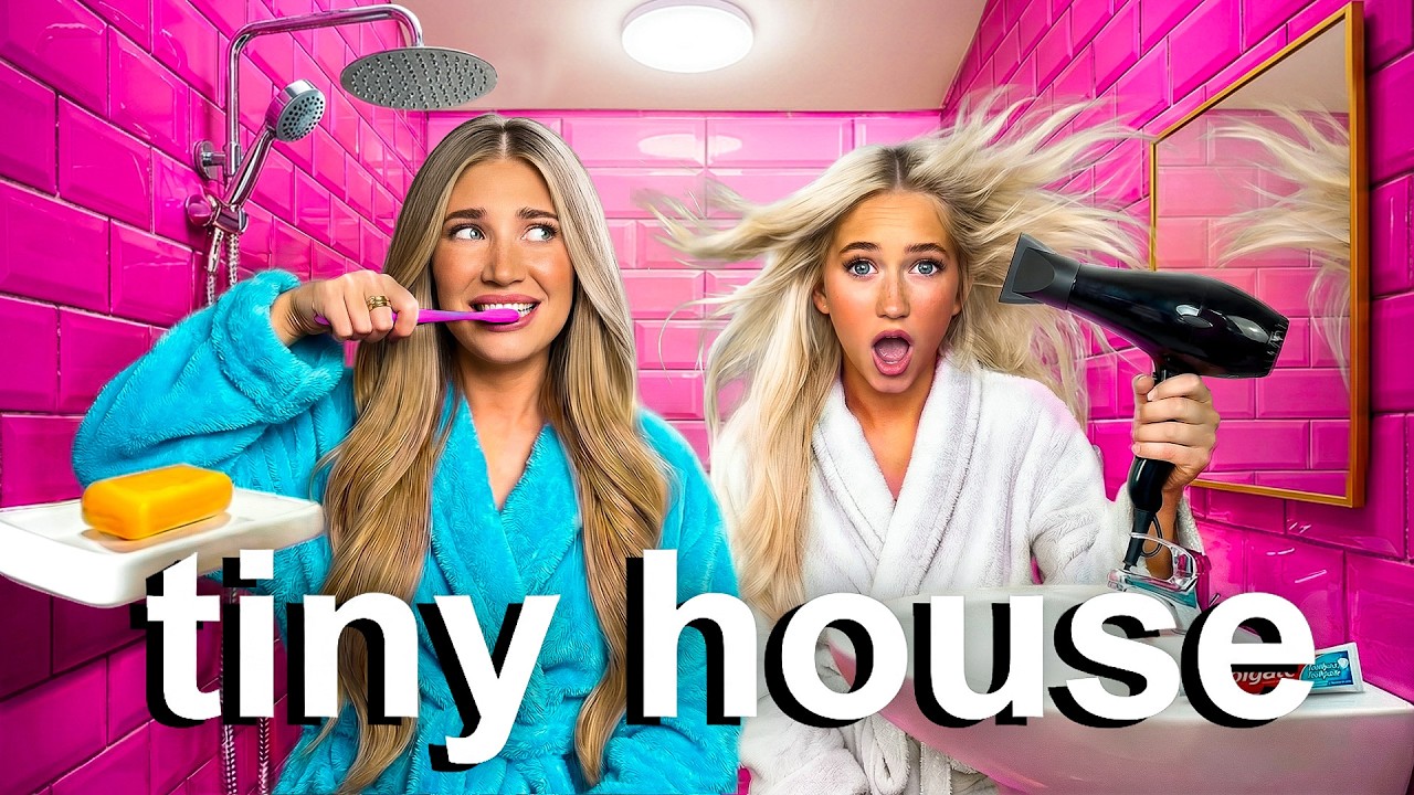 My SiSTER'S Survive WORLD'S TINIEST HOUSE 🎀😮‍💨