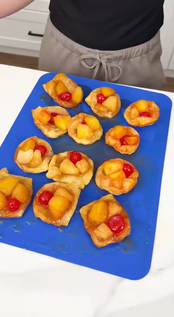 Upside down pineapple puff pastries that impress every time