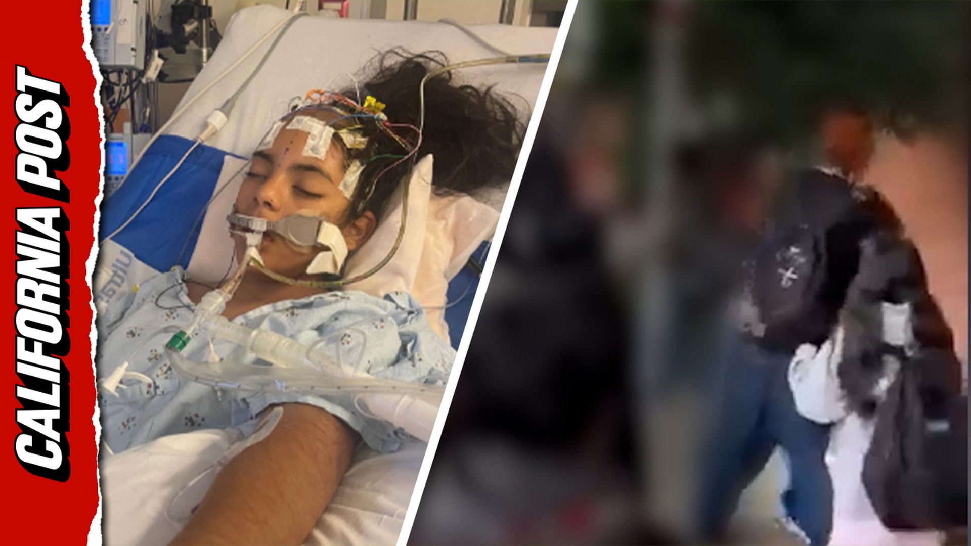 Shocking video shows moment schoolgirl hit in head with metal water bottle