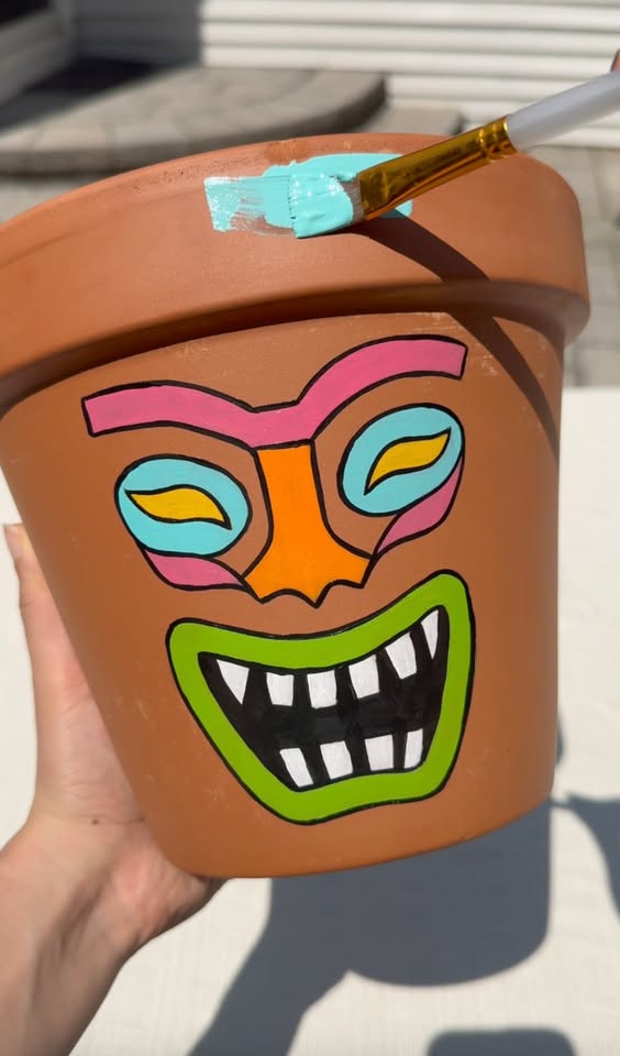 DIY tiki planter project for a fun tropical vibe