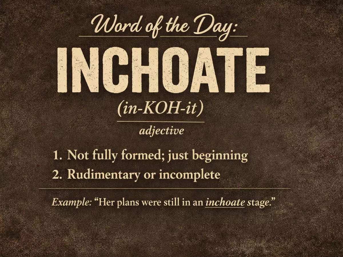 Word of the day: Inchoate