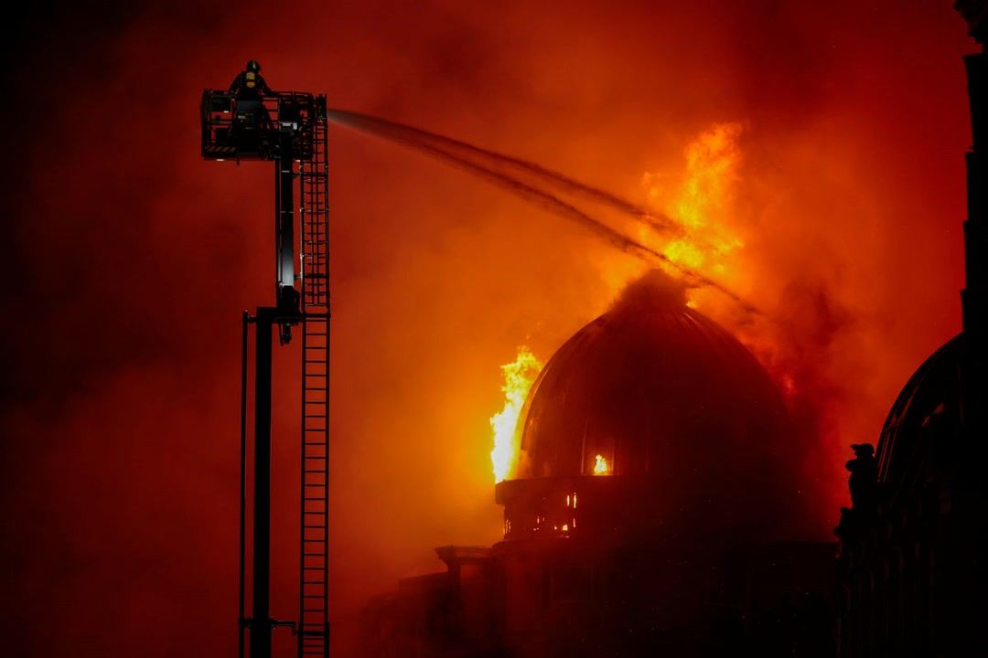 Glasgow fire site collapses, station partly reopens