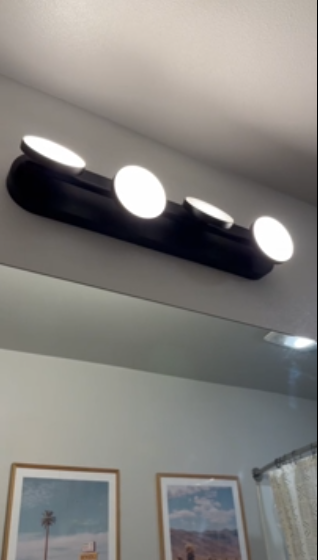 Bathroom makeover new light fixture and decor upgrade