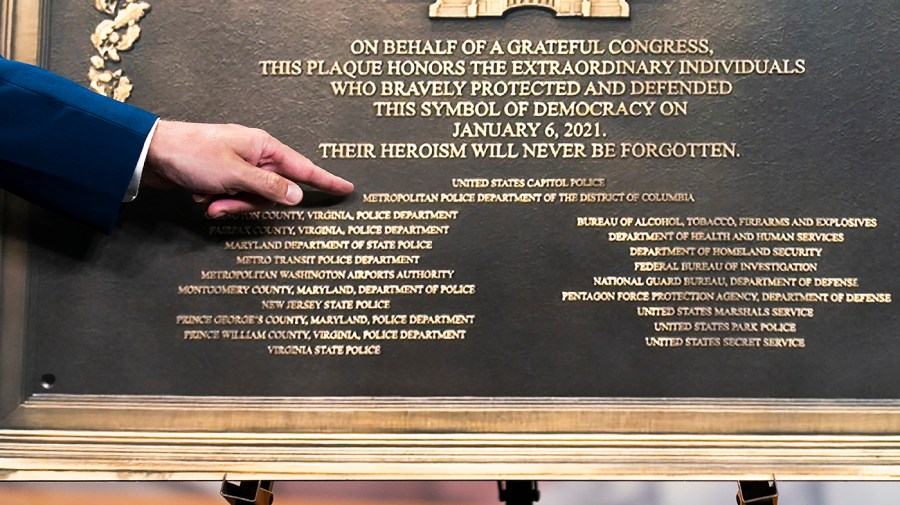 Jan. 6 officers argue Capitol plaque 'hidden'