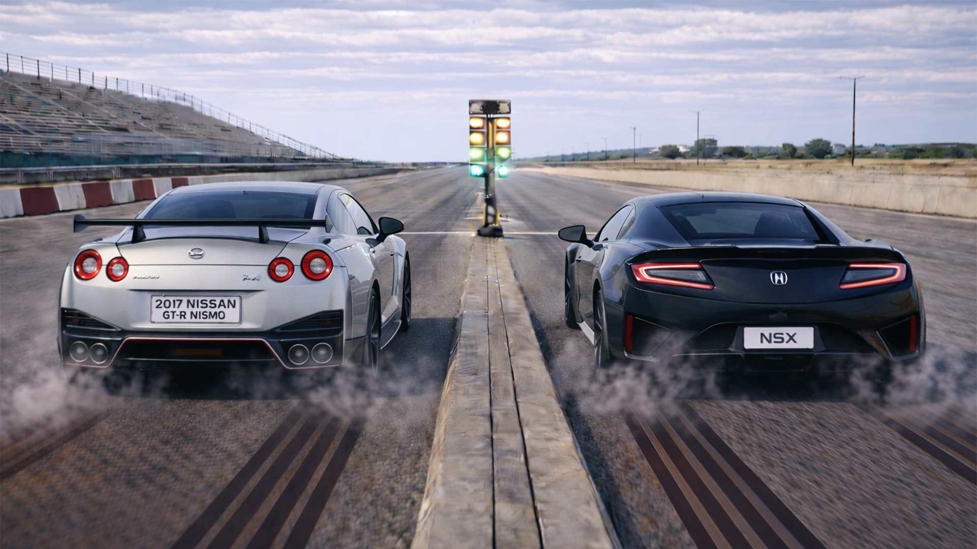 2017 Acura NSX vs Nissan GT-R Nismo drag race