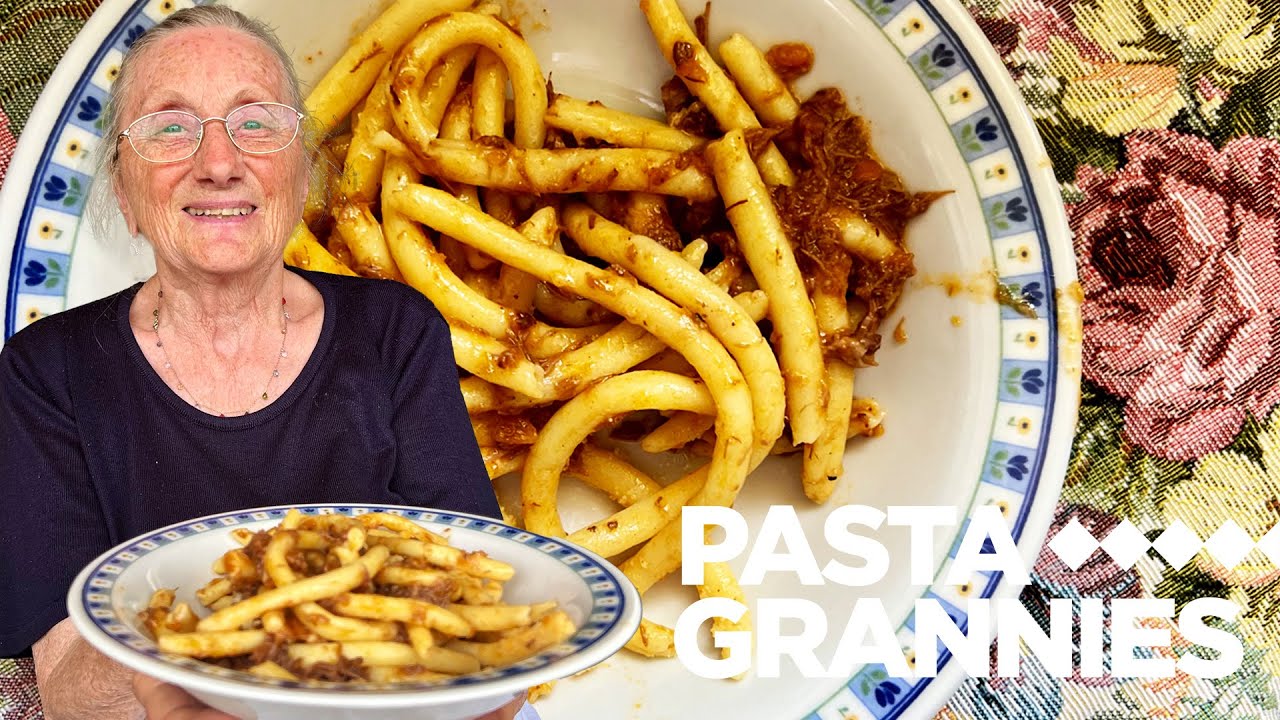 Homemade maccheroni pasta from northern Italy