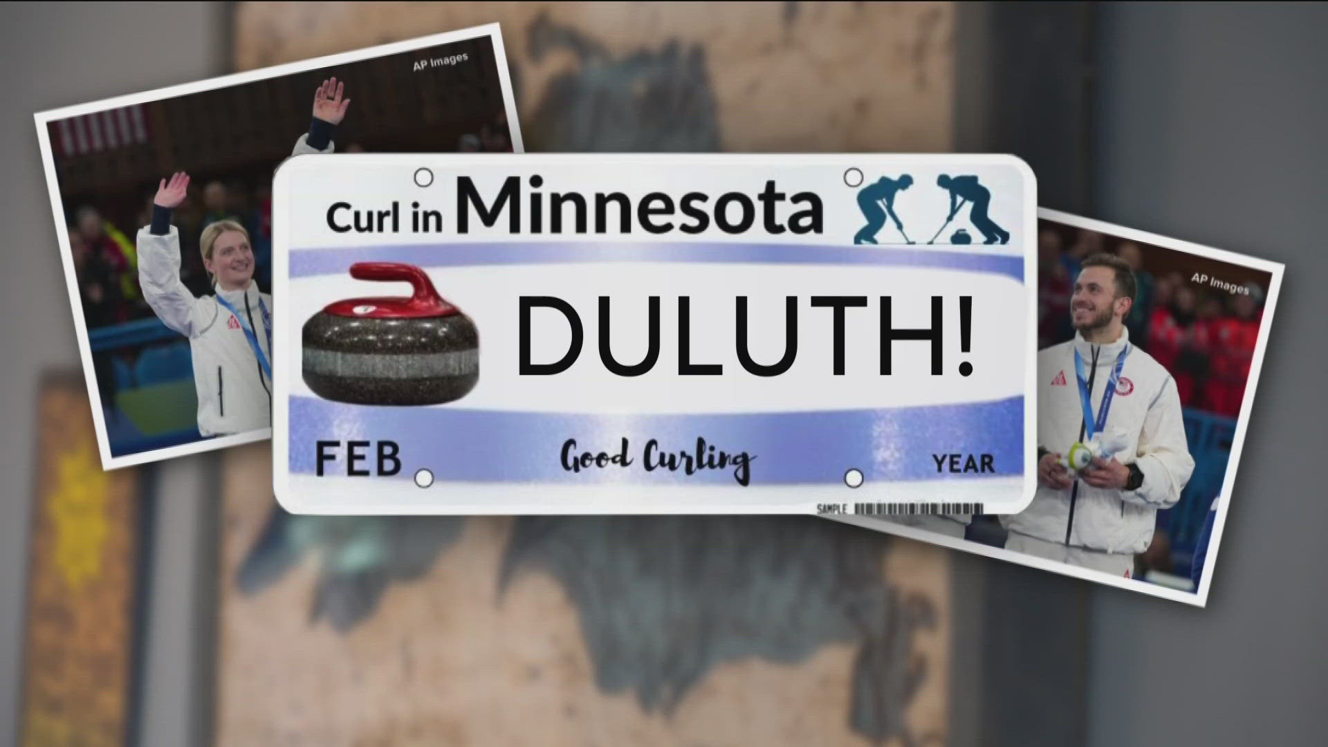 Minnesotan man promotes curling-themed license plate for drivers