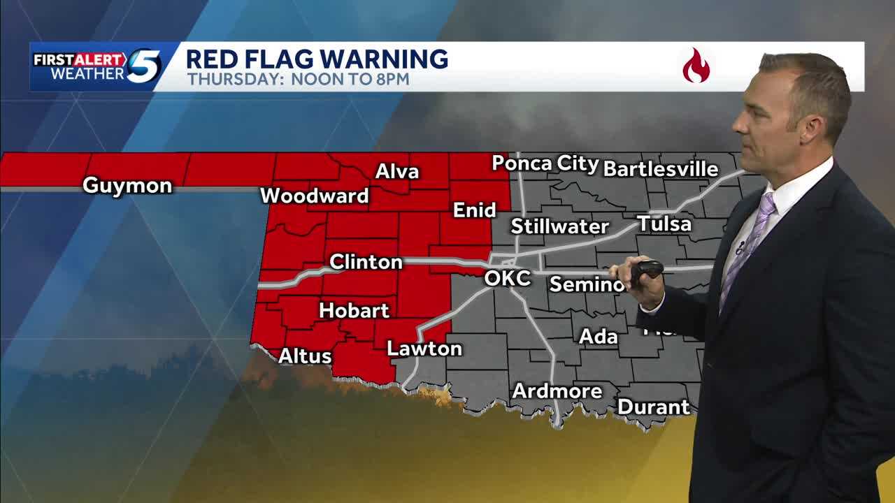 Red flag warning and increased fire danger across Oklahoma as drought ...