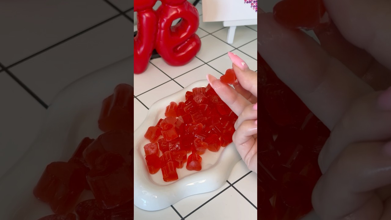 DIY gummy hearts | ASMR candy making