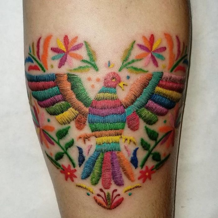 30 embroidery tattoos that are cooler than they sound