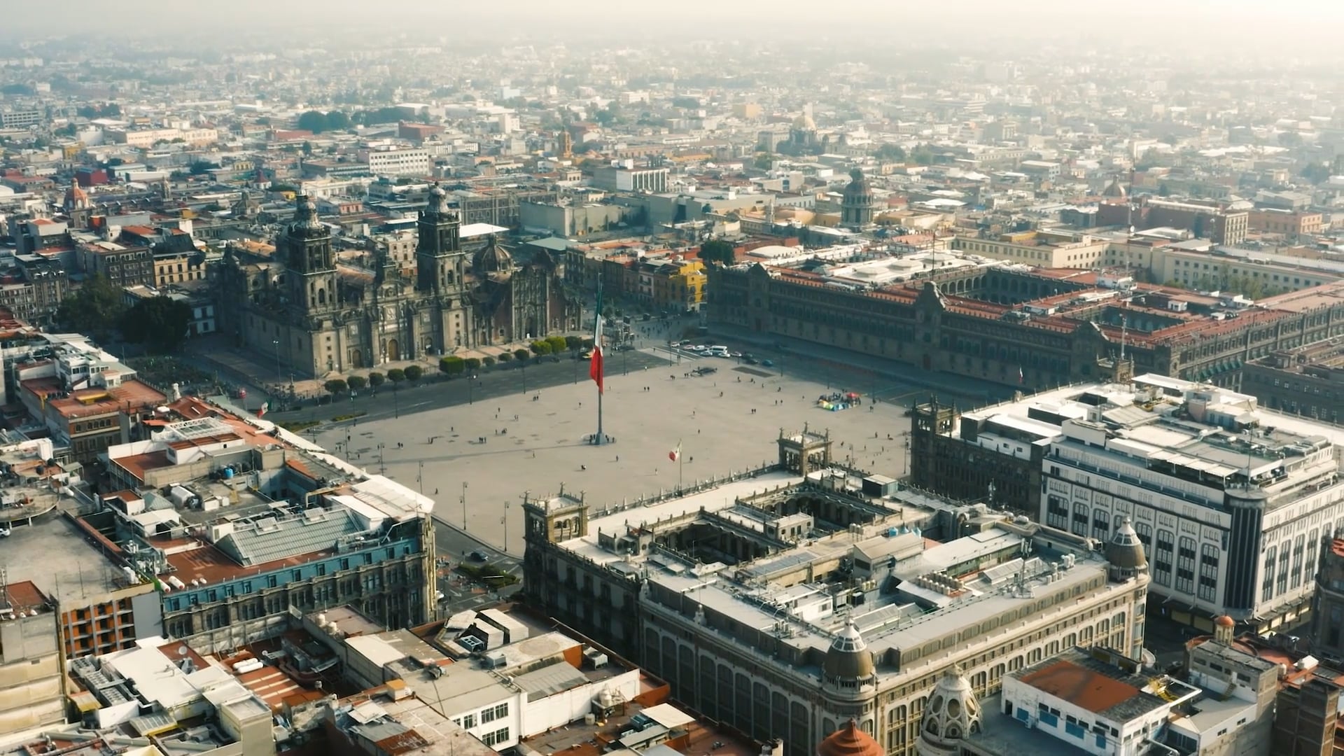 Zócalo Square, Mexico City: Drone views of historic Aztec plaza