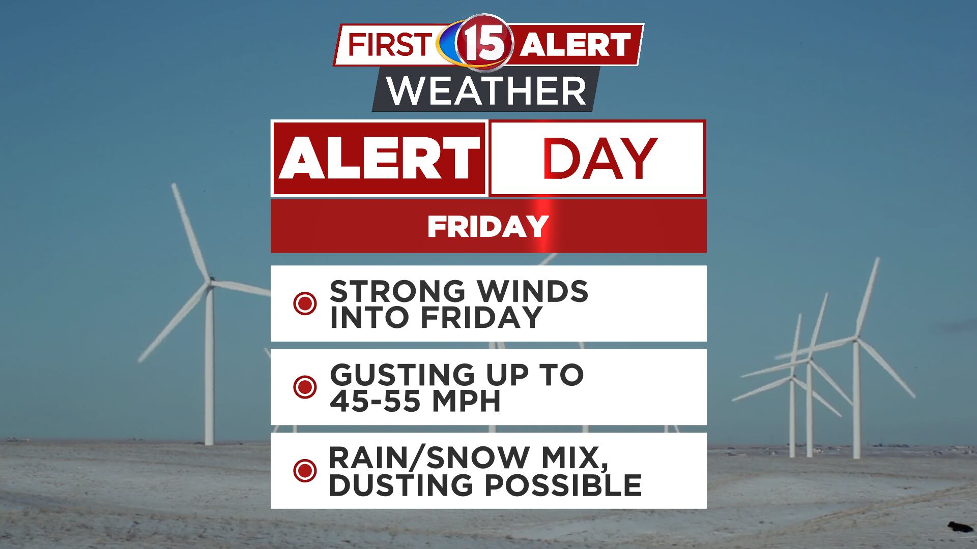 First alert day Friday - strong wind expected