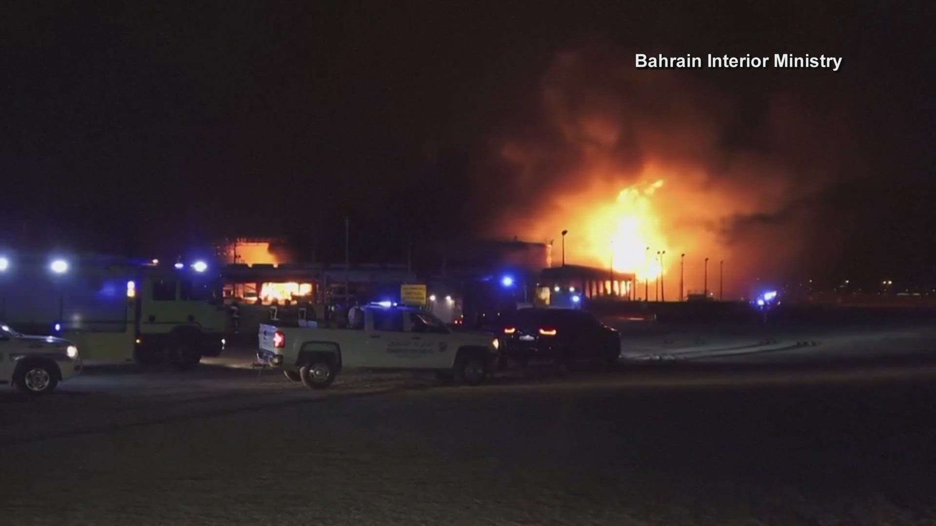 Fuel depot on fire in Bahrain after Iranian strike