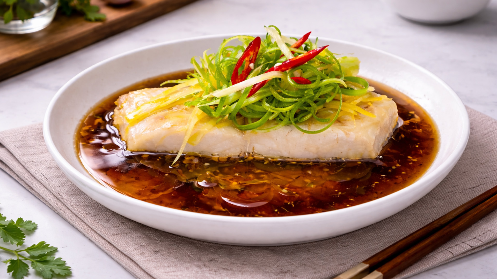 How soy ginger steamed fish gets so flavorful
