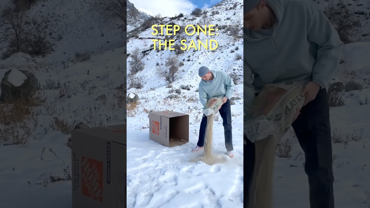 Building a beach in the snow