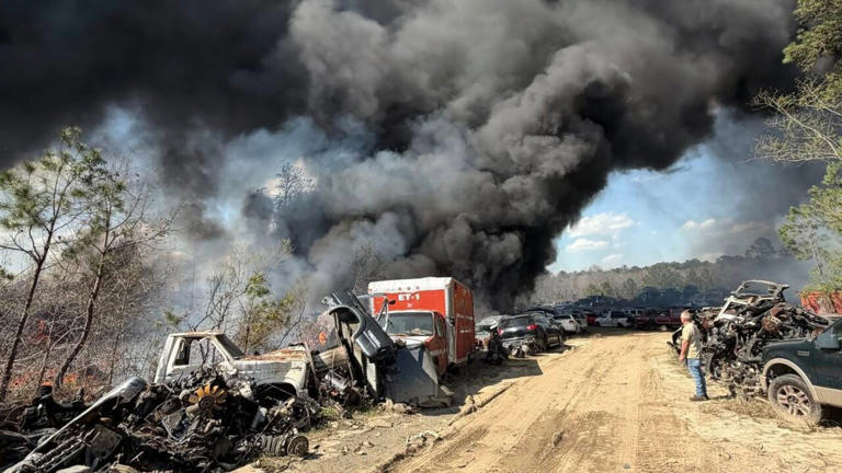 Roadway reopens after fire at Emanuel County salvage yard