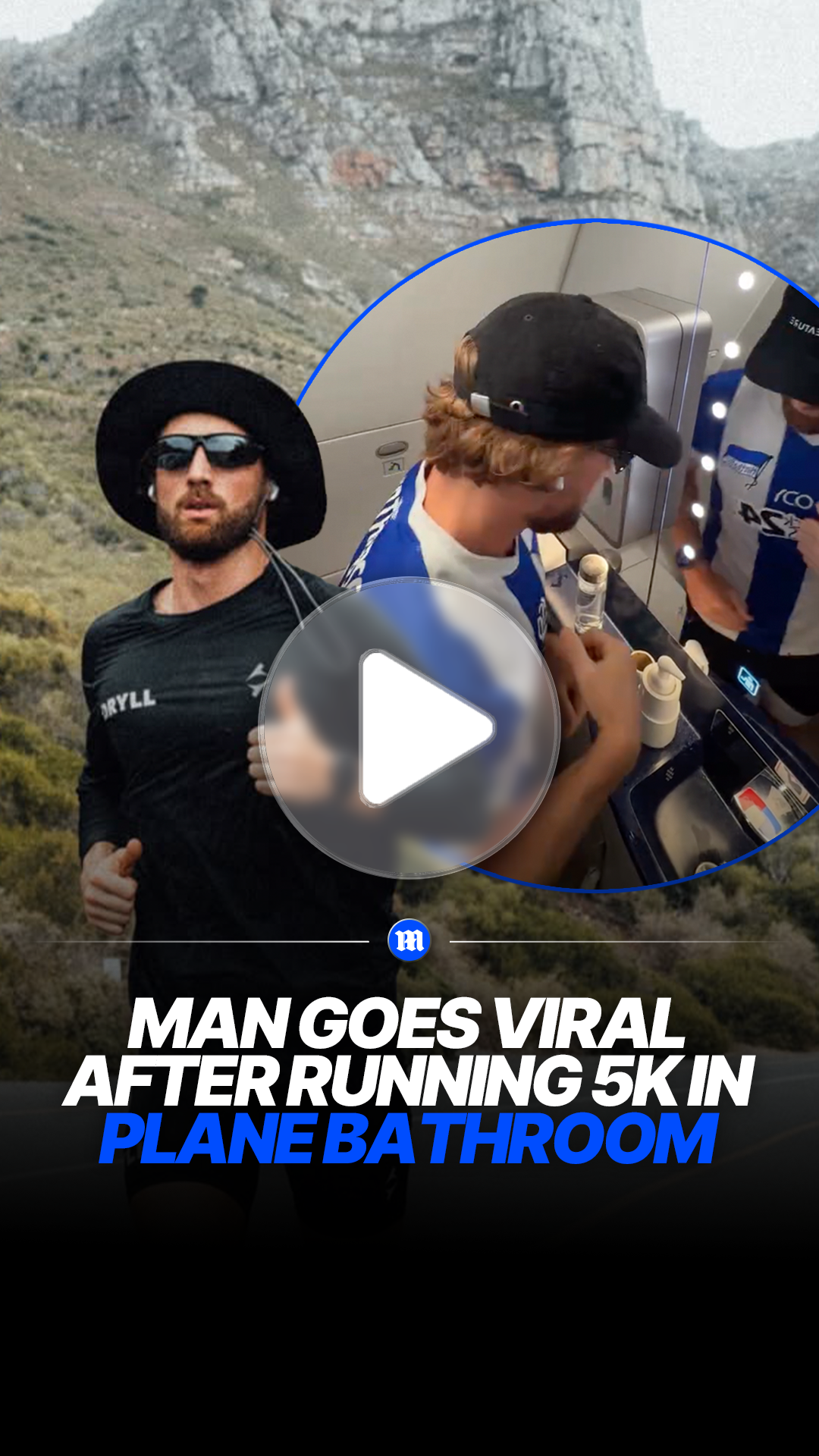 Man goes viral after running 5K in airplane bathroom