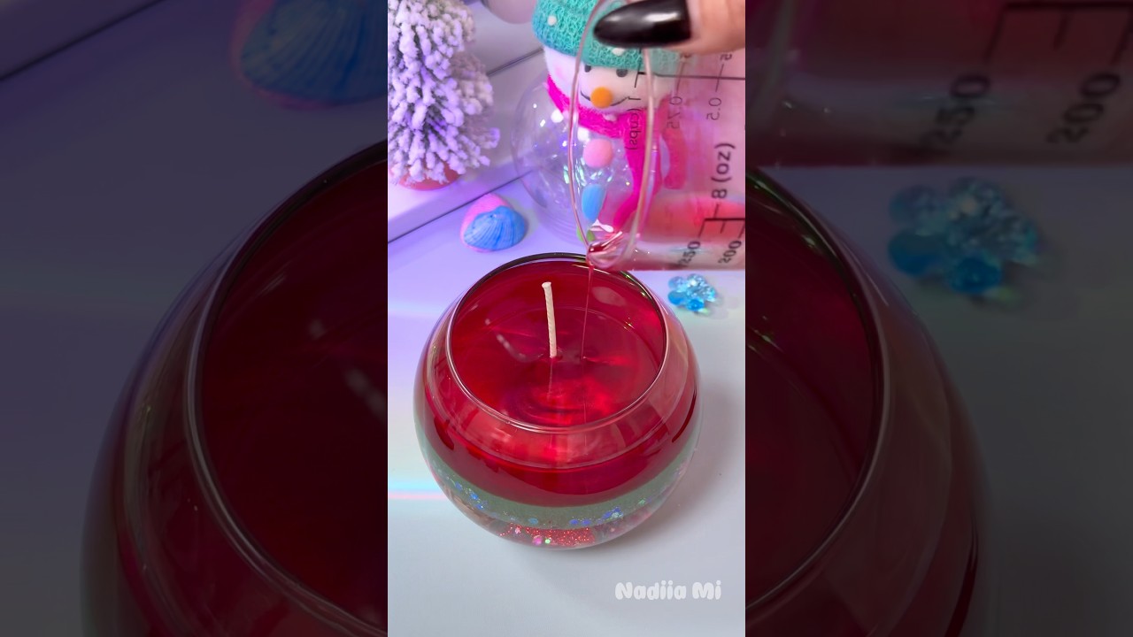Red or gray?🎄 Water candles DIY | Christmas candle ASMR