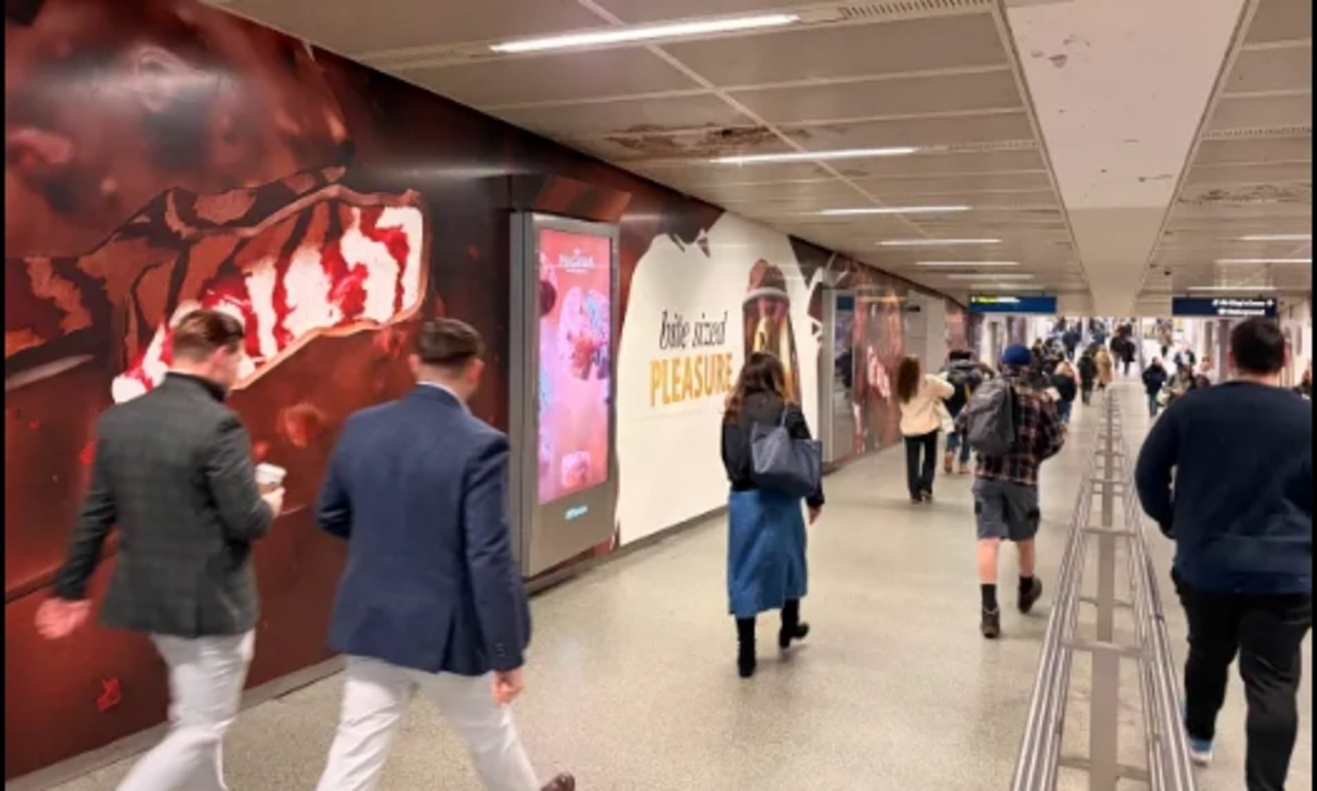 Commuters left gagging after Magnum advert pumps out chocolate smell at ...