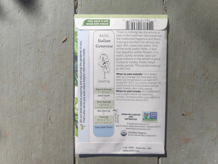 Seed packets contain a wealth of plant growing information