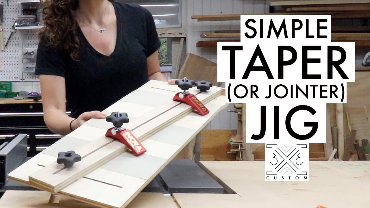 Simple taper jig // jointer jig // woodworking // DIY jig