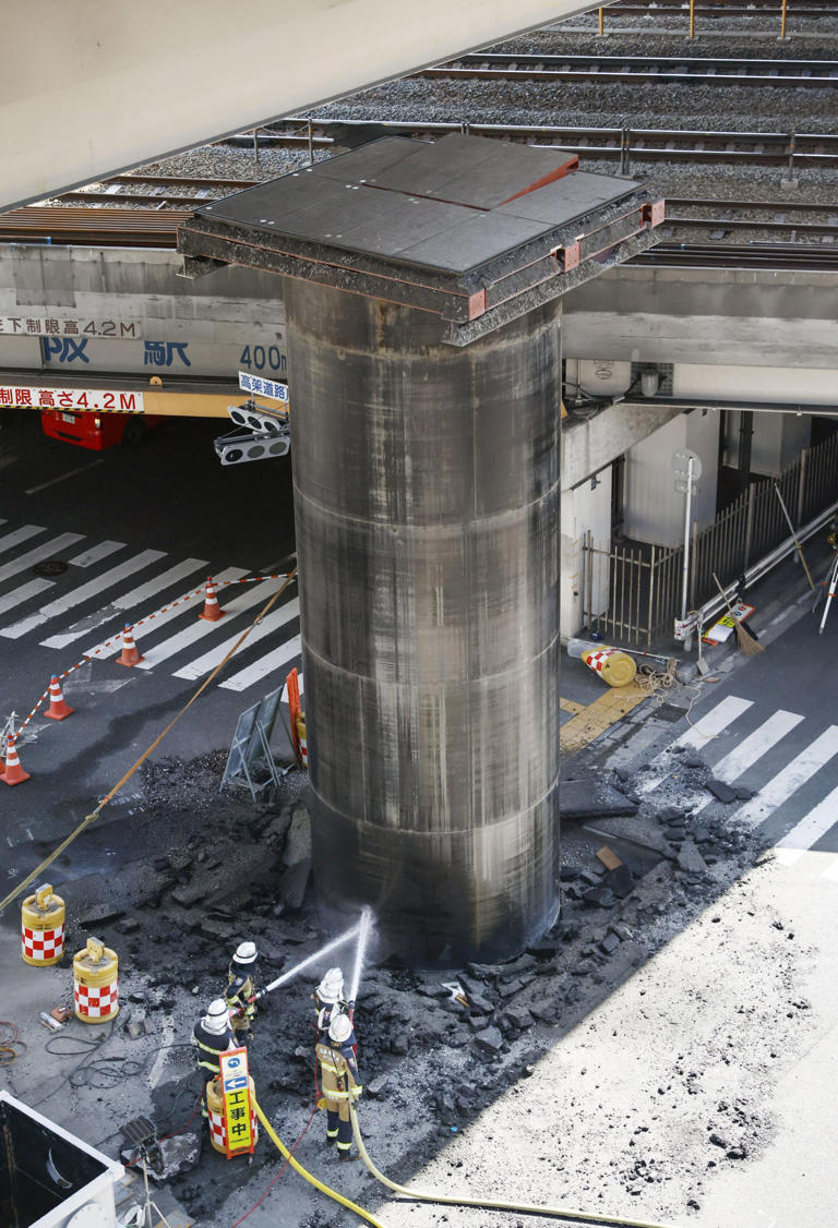 Giant pipe’s mysterious growth spurt on busy street baffles onlookers