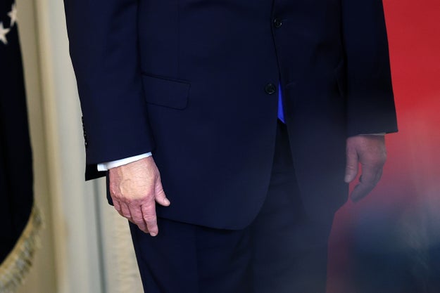 Trump's real hand color behind the makeup seemed to show at his rally ...