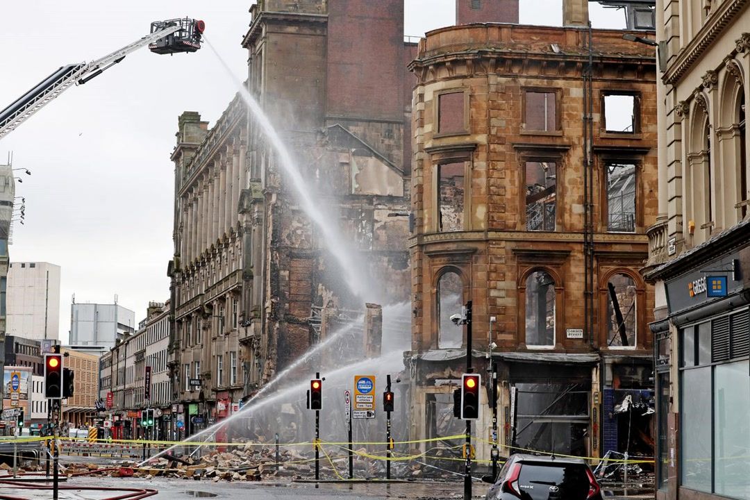 Union Corner Glasgow demolition after Union Street fire
