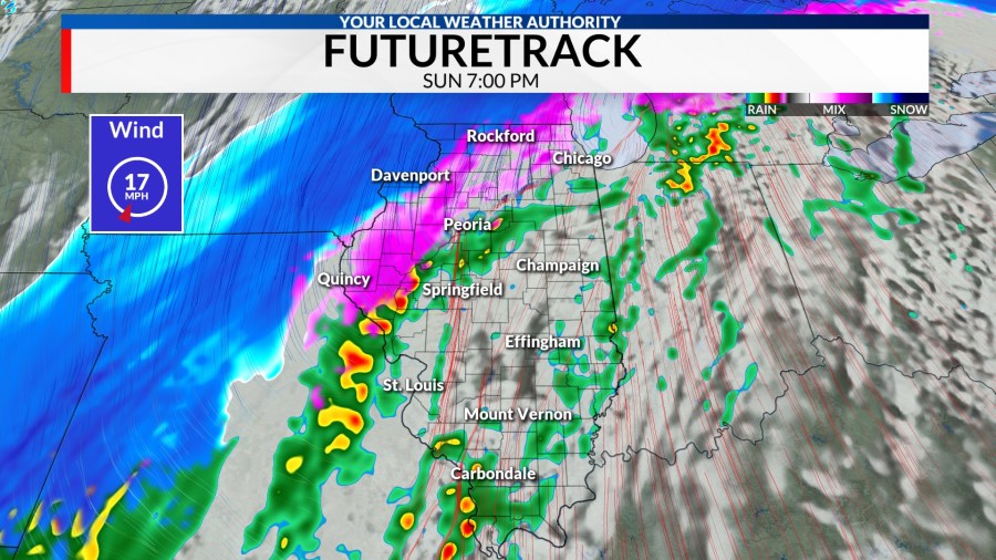 Powerful spring storm to impact central Illinois Sunday and Monday