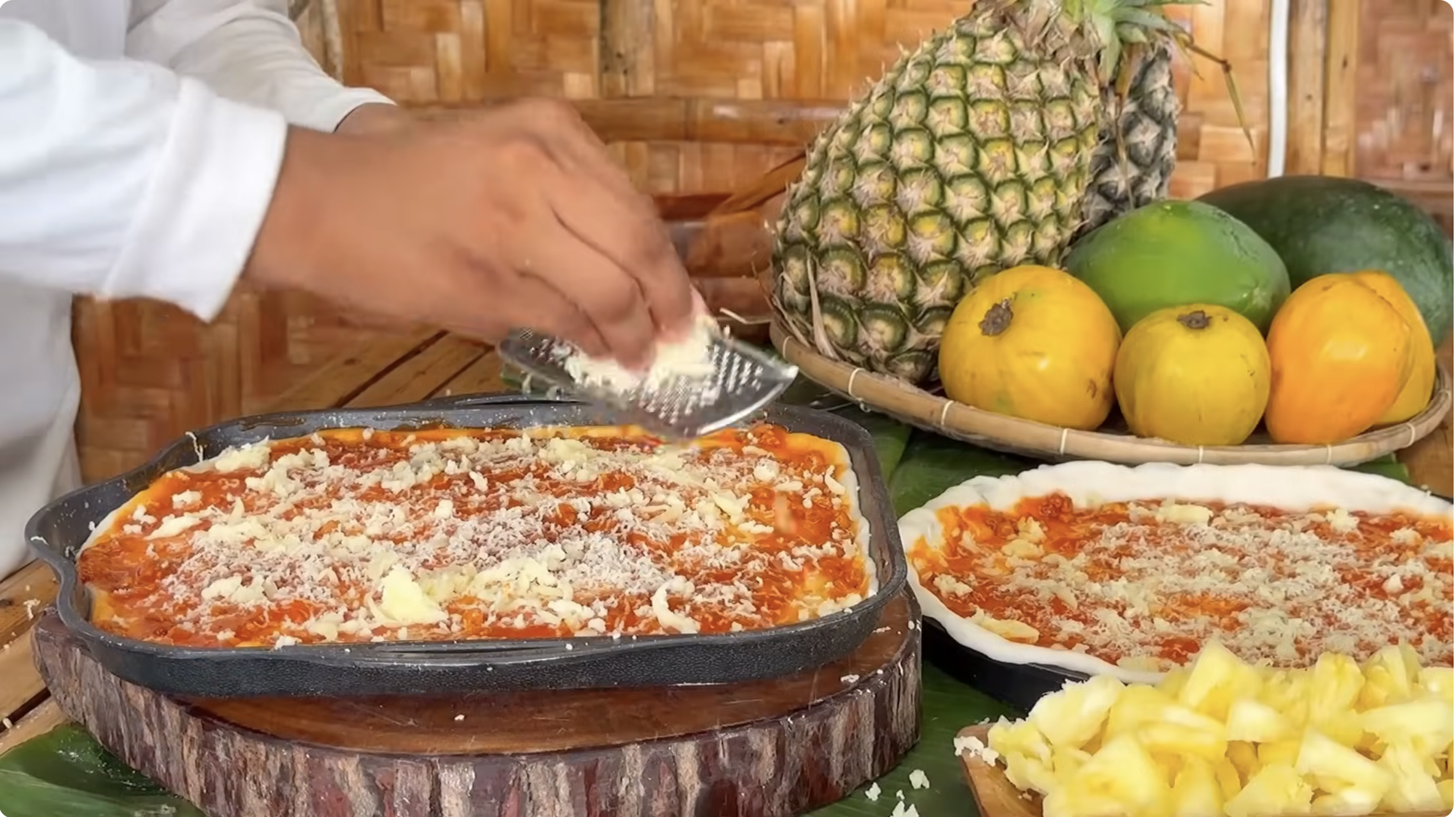 Sweet and savory pineapple delights: Native oven-baked pizza and pork ...