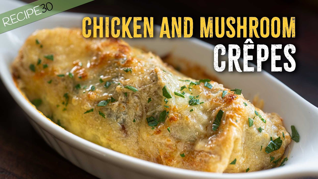 Chicken and mushroom crêpes au gratin!