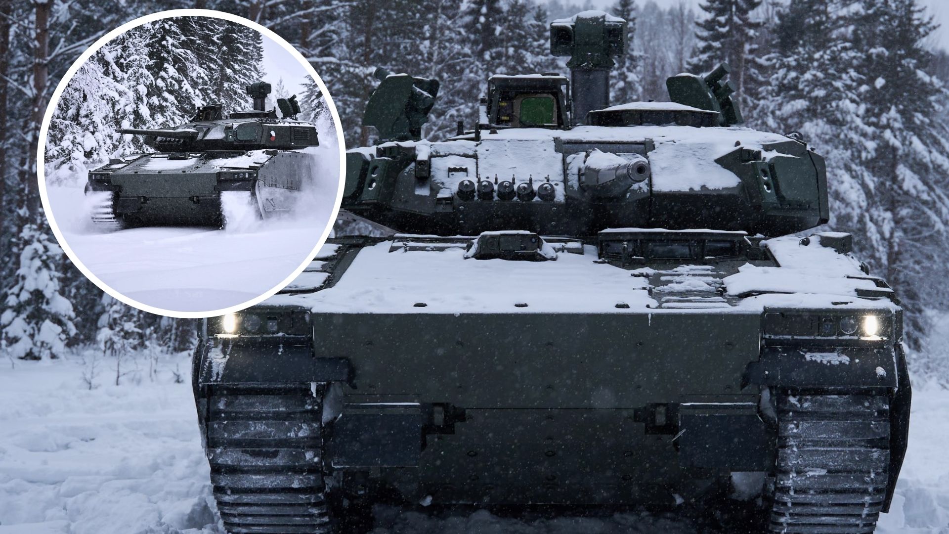 38-ton fighting vehicle demonstrates power in extreme cold, deep snow ...