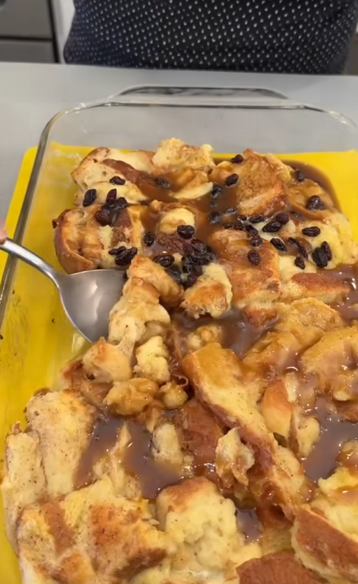 Classic bread pudding sweet dessert