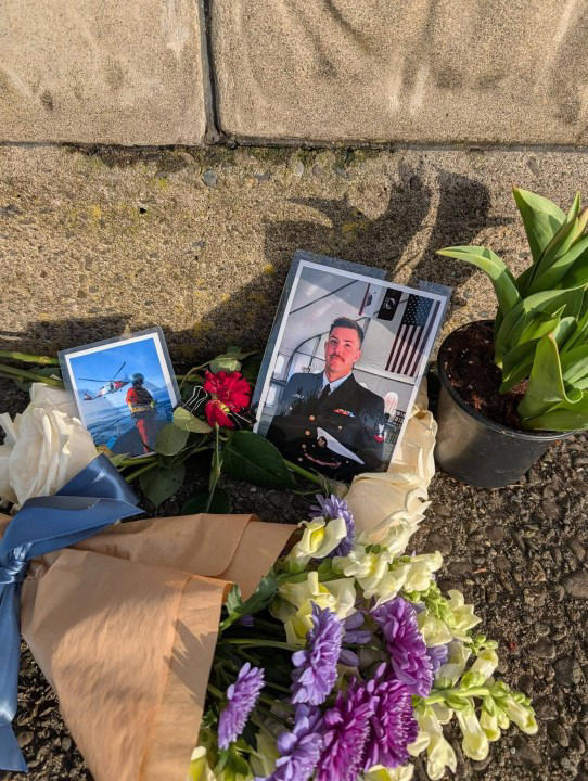 Memorial grows in Astoria for Coast Guard swimmer after fatal rescue injury