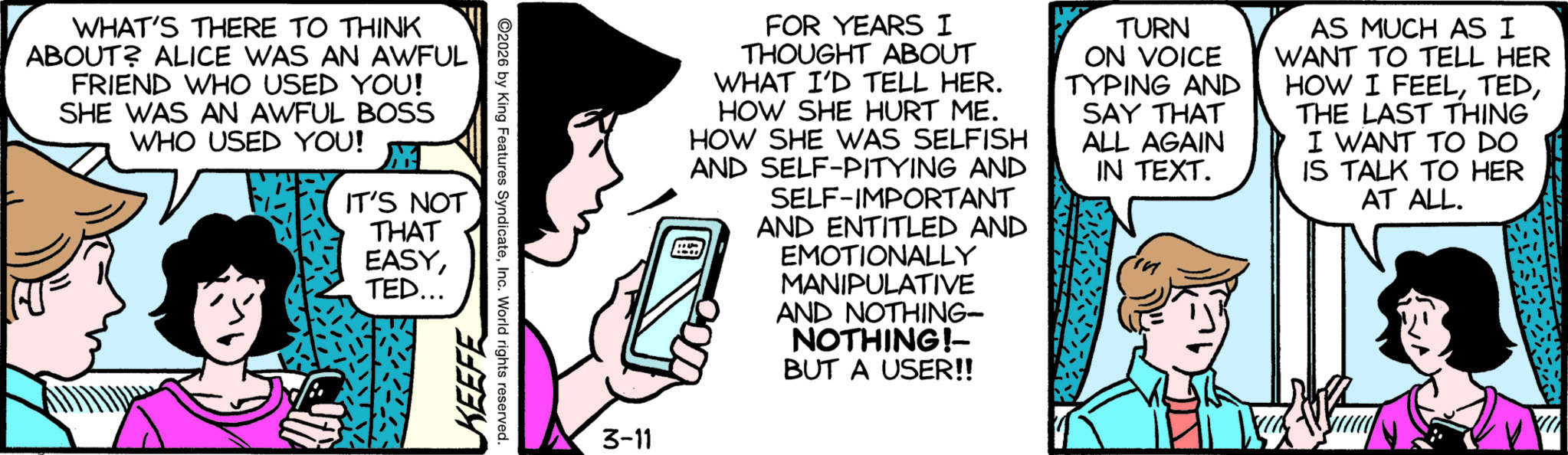 Sally Forth by Francesco Marciuliano; drawn by Jim Keefe