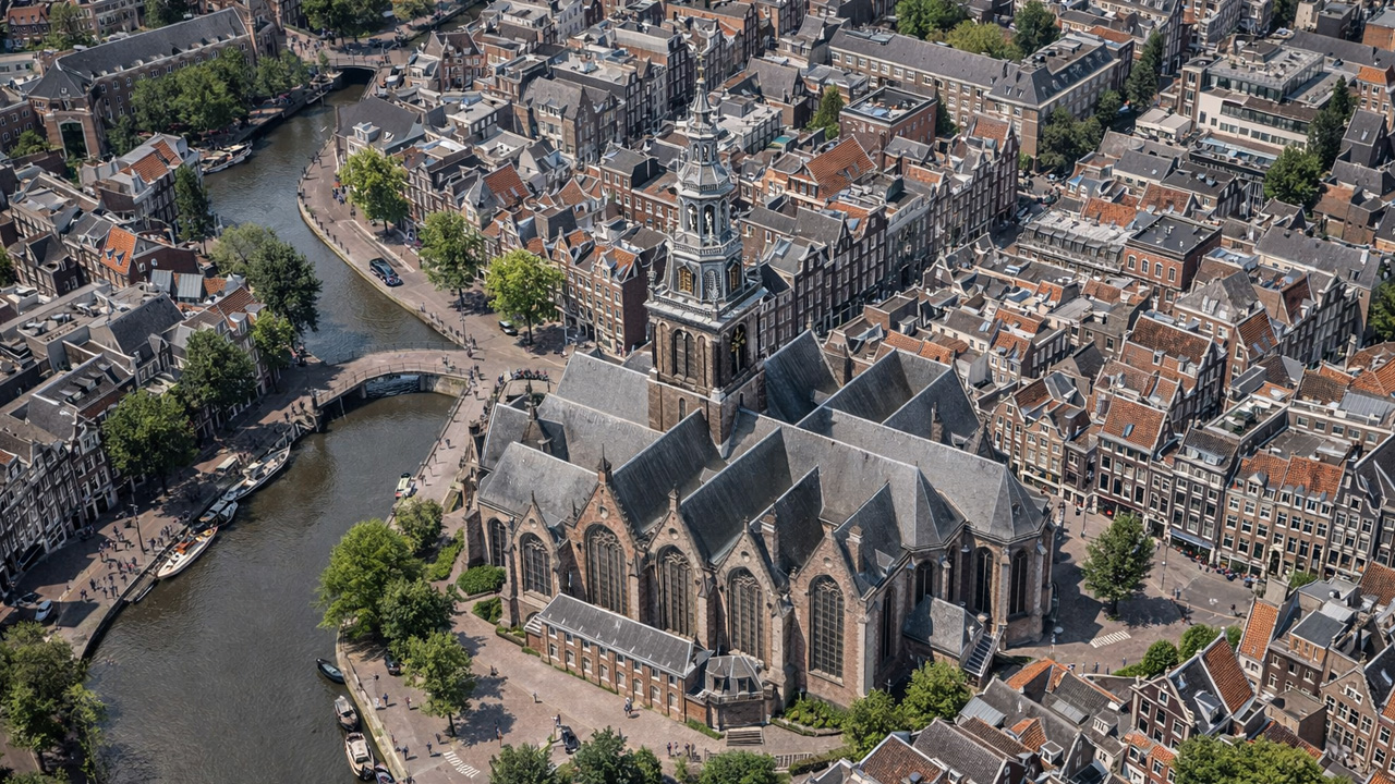 De Oude Kerk en de historische grachten van Amsterdam