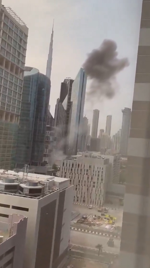 Black smoke seen after blasts in Dubai financial district