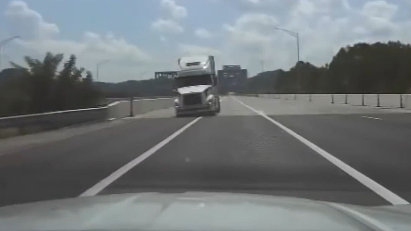 Out-of-control semi chase caught on dash cam nearly ends in mass ...
