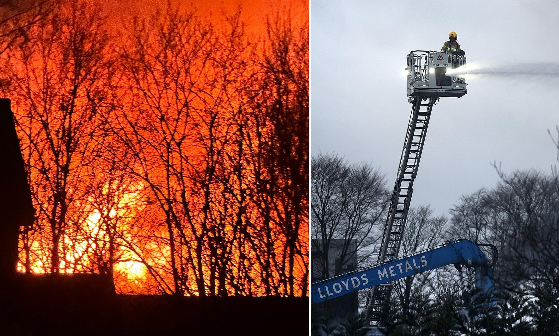 Massive fire breaks out on industrial estate as residents are told to ...