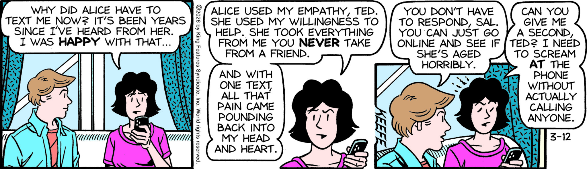 Sally Forth by Francesco Marciuliano; drawn by Jim Keefe
