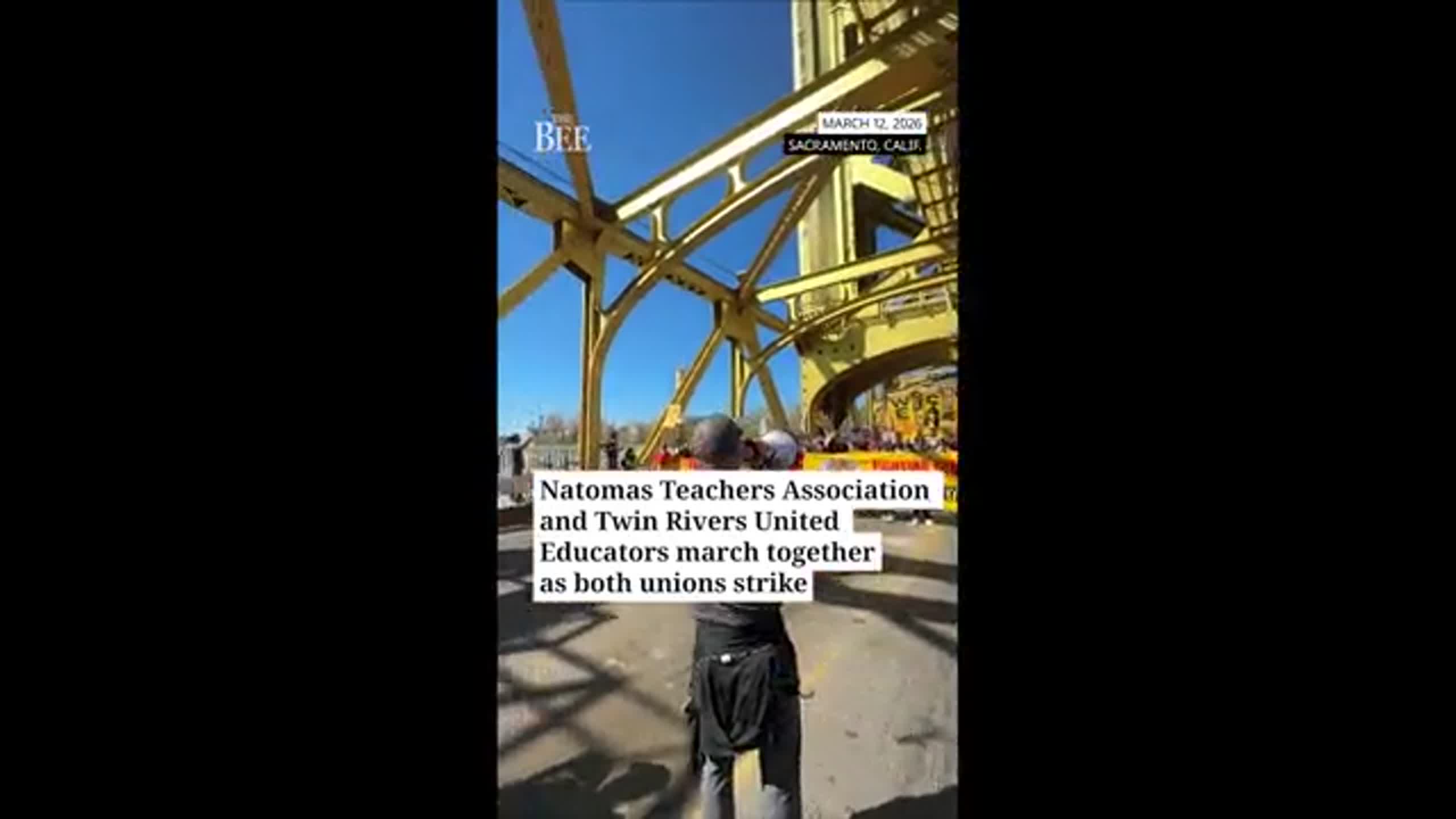 Watch as Natomas and Twin Rivers' unions march together during strikes