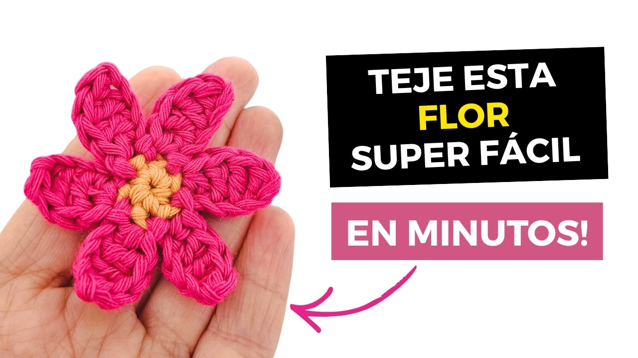 Cómo tejer una flor a crochet fácil para principiantes