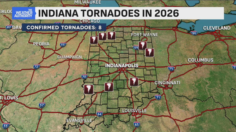 8 tornadoes confirmed in Indiana so far in 2026