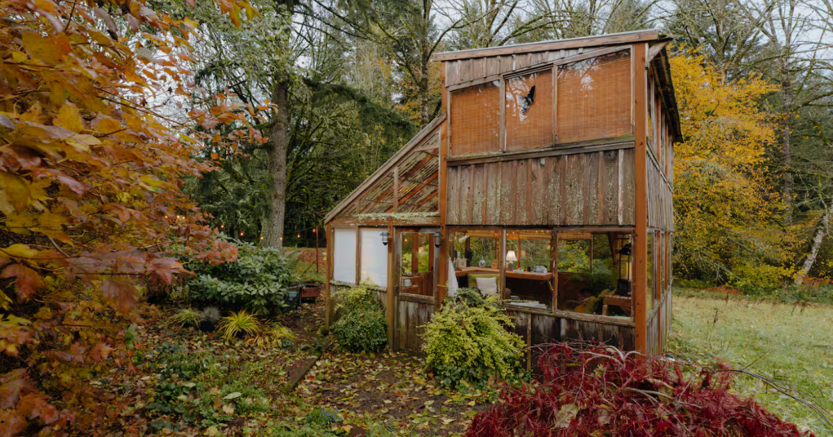 This secluded Oregon Airbnb sits steps from a roaring waterfall