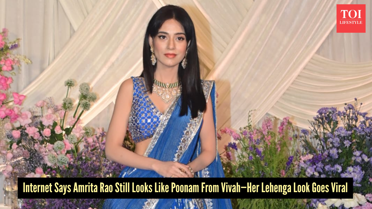 Amrita Rao’s traditional blue lehenga look at 44 reminds fans of Vivah ...